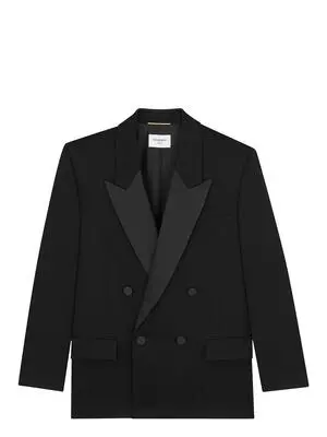 Saint Laurent Wool Tuxedo Jacket - Black