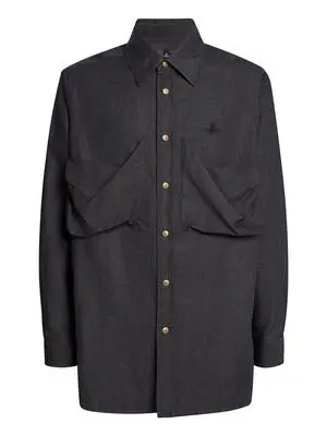 VIVIENNE WESTWOOD Cotton-linen Achilles Overshirt - Navy