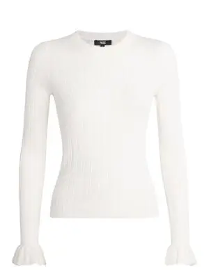 Paige Organic Cotton-blend Pointelle Top - Ivory
