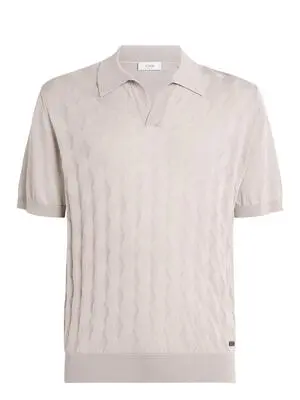 Eton Cotton-silk Argyle Polo Shirt - Beige