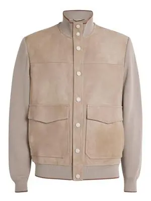 Canali Suede-front Hybrid Jacket - Beige