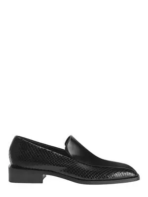 GIUSEPPE ZANOTTI Leather Loafers With Reptile-skin Inserts - Black