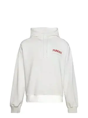 Marni Logo-patch Hoodie - White