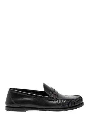 Saint Laurent Leather Loafers - Black
