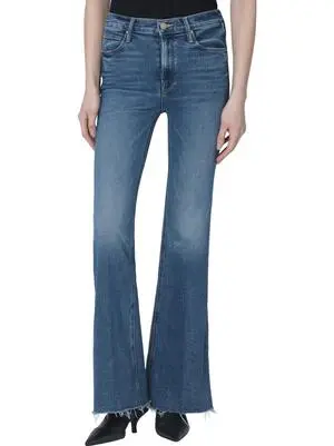 MOTHER Doozy Sneak Fray Flared Jeans - Blue