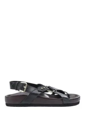 Soeur Mexico Leather Sandals - Black