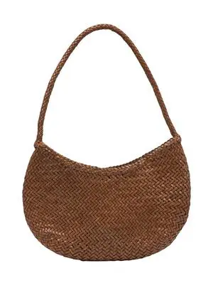 Dragon Diffusion Small Woven Shoulder Bag - Brown