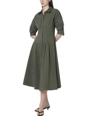 Simkhai Military Midi Shirt Dress - Green