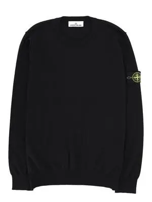 Stone Island Jersey With Logo - Black