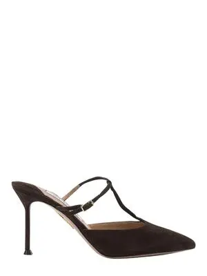 AQUAZZURA Sorbonne 85mm Mules - Brown
