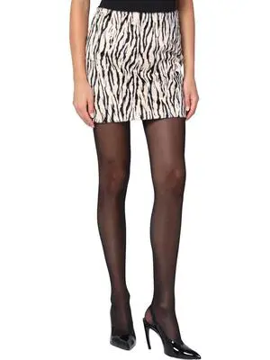 ROTATE BY BIRGER CHRISTENSEN Printed Faux Fur Mini Skirt - White