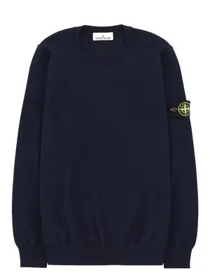Stone Island Jersey With Logo - Blue