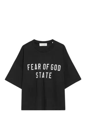 Fear Of God Crewneck T-shirt With Logo - Black