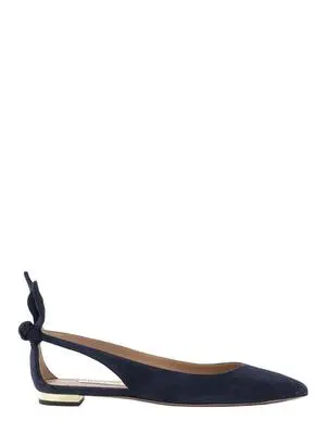 AQUAZZURA Bow Tie Ballet Flats - Blue