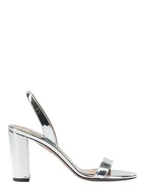 AQUAZZURA So Nude Block 85mm Heeled Sandals - Silver