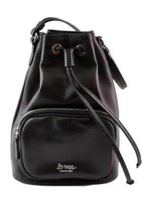 LA ROSE Leather Bucket Bag - Black