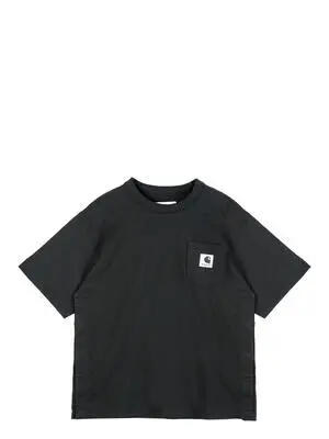SACAI X CARHARTT WIP Cotton T-shirt With Logo Patch - Black