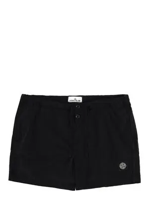 Stone Island Swimsuit With Logo Patch - Black