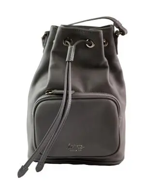 LA ROSE Leather Bucket Bag - Grey