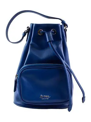 LA ROSE Leather Bucket Bag - Blue