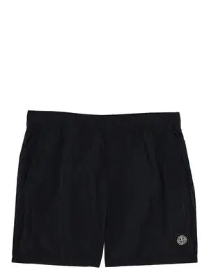 Stone Island Swimsuit With Logo Patch - Blue