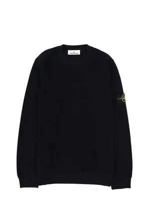 Stone Island Jersey With Logo Patch - Blue