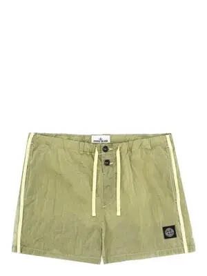 Stone Island Swimsuit With Logo Patch - Yellow