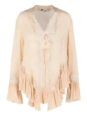Blumarine Amberlight Viscose Shirt - Cream