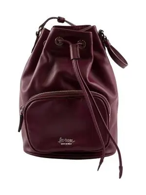 LA ROSE Leather Satchel Bag - Vino