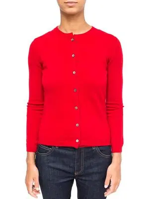 LA ROSE Cashmere Cardigan - Rosso