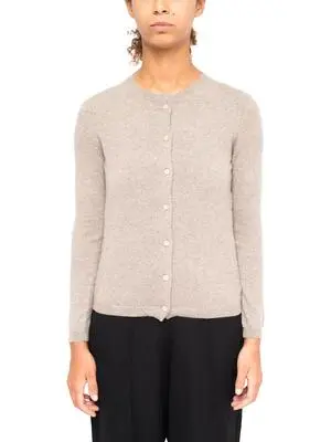 LA ROSE Cashmere Cardigan - Grigio Melange
