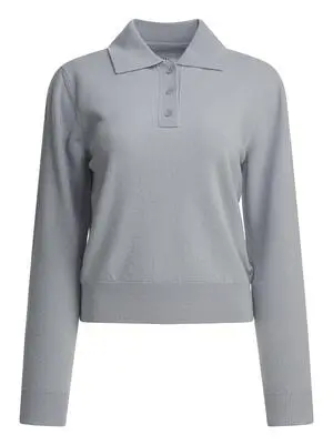 MAISON MARGIELA Virgin Wool Polo Sweater - Light Blue