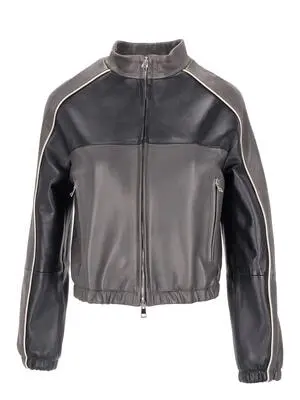 LA ROSE Leather Bomber - Antracite