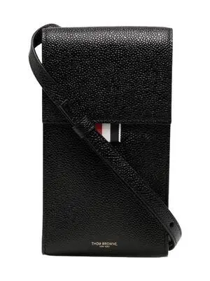 Thom Browne Pebble Grain Leather Phone Holder - Black