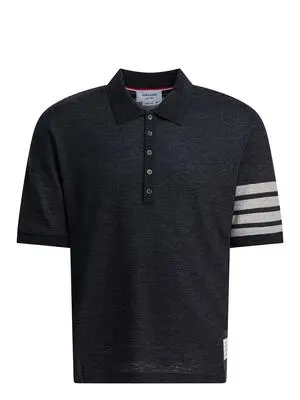 Thom Browne 4 Bar' Wool Polo Shirt - Grey