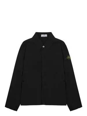 Stone Island Jacket With Logo Patch - Black