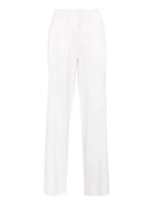 PAROSH Lillie Pressed Crease Wide Leg Pants - Panna
