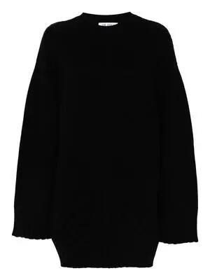 Attico Knitted Sweater Dress - Black
