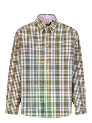 Marni Checked-pattern Long-sleeve Shirt - Green