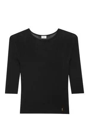 Saint Laurent Cassandre Cropped Top - Nero