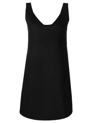 PAROSH V-neck Mini Shift Dress - Black