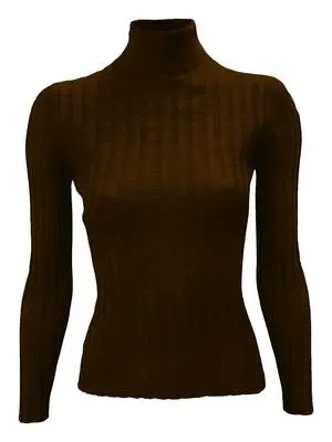 LA ROSE High Neck Cashmere And Silk Top - Testa Di Moro