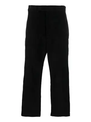 Thom Browne Corduroy Trousers With Rwb Stripe - Black