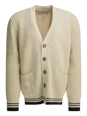 Ami Logo Wool Cardigan - White