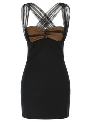 NENSI DOJAKA Draped Padded Cup Mini Dress - Black