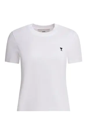 AMI Cotton T-Shirt With Embroidered Logo