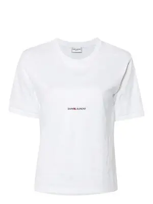 Saint Laurent Logo Print T-shirt - Bianco