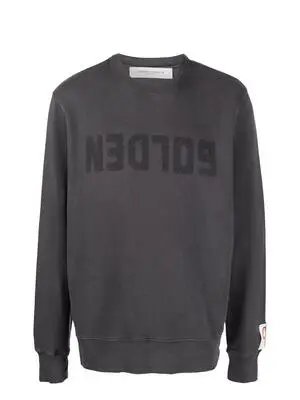 GOLDEN GOOSE Regular-fit Cotton Jersey Sweatshirt With Logo - Anthracite