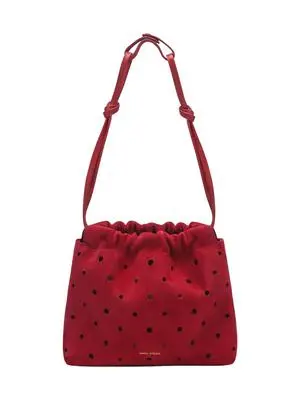 Manu Atelier Romy Perforated Suede Pouch - Red