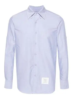 Thom Browne Armband Embellished Cotton Shirt - Light Blue